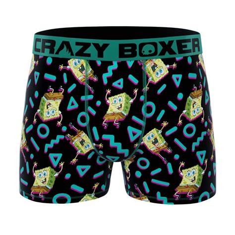 Crazyboxer Mens Underwear Spongebob Squarepants Distortion Free Comfortable Boxer Brief Soft