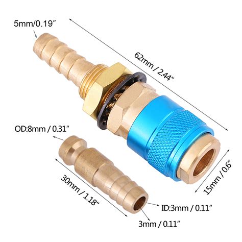 Water Cooled And Gas Adapter Quick Hose Connector Fitting For Mig Tig