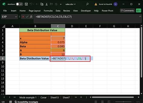 Betadist Function In Excel