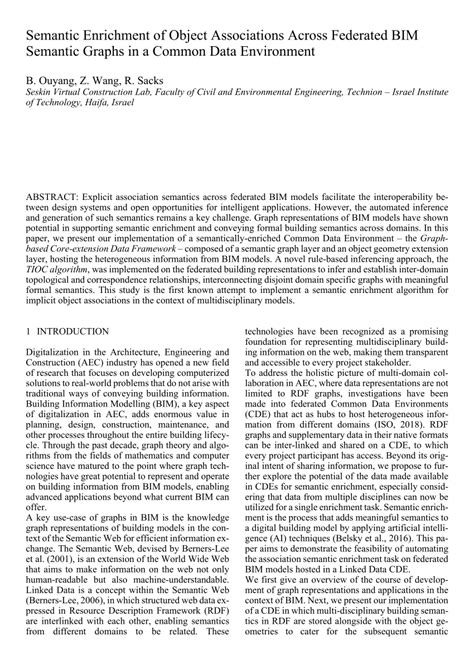 Pdf Semantic Enrichment Of Object Associations Across Federated Bim