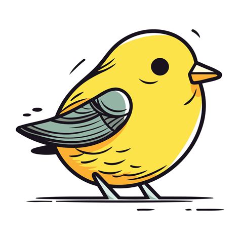 Cute Little Yellow Bird Vector Illustration Isolated On White Background 32919317 Vector Art