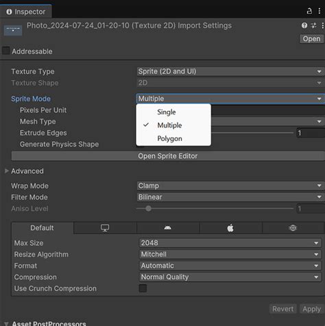 Default Import Settings For Images Unity Engine Unity Discussions