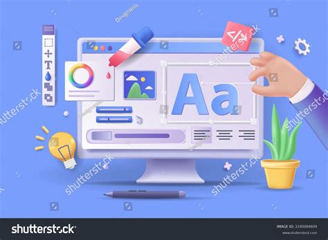 Ui Ux Design Concept 3d Illustration Stock Illustration 2240084609 Shutterstock
