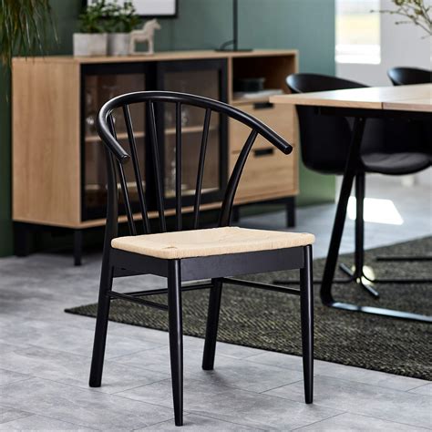 Cassandra Dining Chair With Armrest In Black Set Of 2 Home Supplier