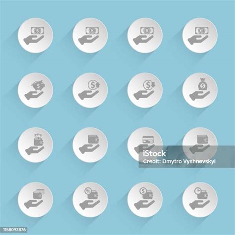 종이 서클에 손과 돈 아이콘 구매에 대한 스톡 벡터 아트 및 기타 이미지 구매 그림자 금융 Istock