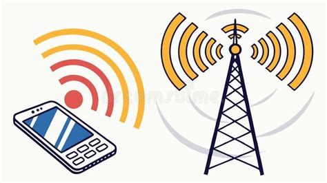 Mobile Phone With Antenna Wireless Signal And Communication Vector Design Generative Ai Stock