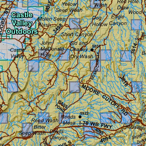 Central Mtns Manti San Rafael Utah Mule Deer Hunting Unit Map With
