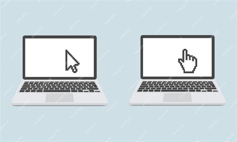 Premium Vector Laptop With Pointer Or Cursor Icon Isolated Notebook