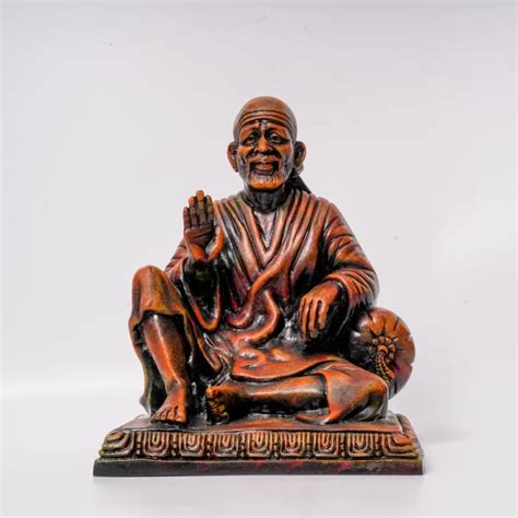 Statue Of Sai Baba Antique Finish Earth India Siddha