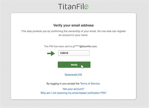 How To Verify Your Account With Email Based Verification Pin Titanfile Support