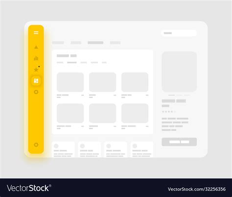 App Sidebar Menu Concept Wireframes Screens Vector Image