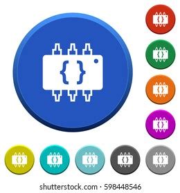 Hardware Programming Round Color Beveled Buttons Stock Vector Royalty