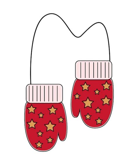 Illustration Vectorielle De Mitaines De Noël Vecteur Premium