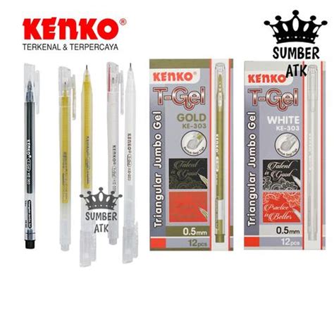 Promo Gel Pen KE 303 T Gel Triangular 1 LUSIN KENKO Pulpen Pena 0 5