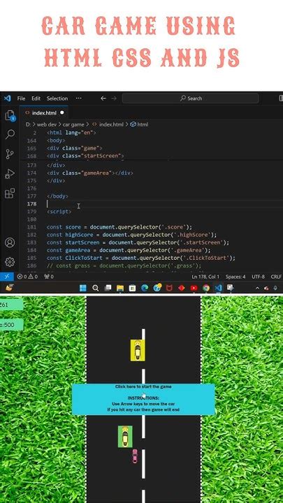 Tough Car Game Using Html Css And Js Coding Html Css Howto