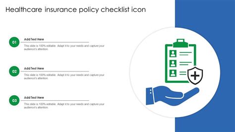 Healthcare Insurance Policy Checklist Icon Ppt Presentation