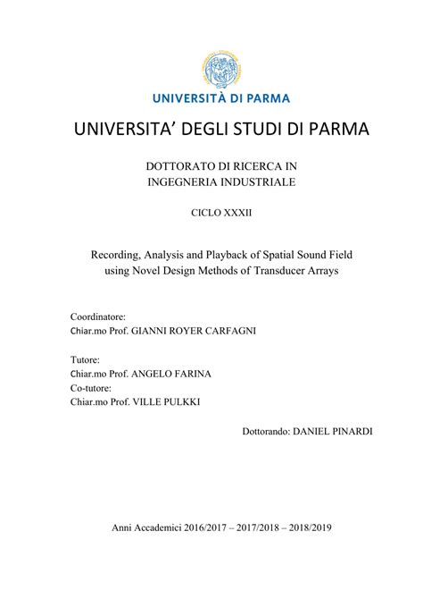 pdf recording analysis and playback of spatial sound field using
