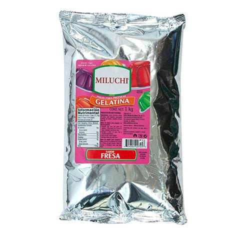 Polvo Para Preparar Gelatina De Agua Sabor Fresa 1kg Mayoreo Food