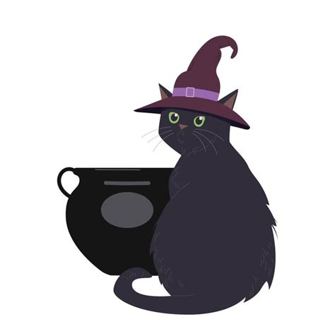 Premium Vector Halloween Cat Witch