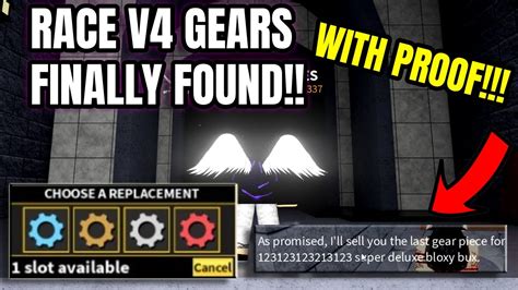 race v4 explaining where all the gears can be found with proof