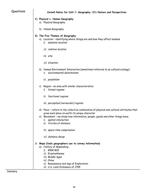 Cornell Notes Doc Geography Science