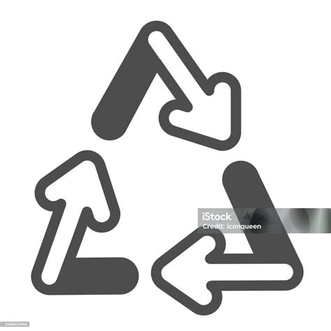 재활용 화살표 솔리드 아이콘 기후 변화 개념 벡터 그래픽입니다 원형 운동 흰색 배경에 재활용 기호 모바일 또는 웹 디자인용 글리프 스타일 아이콘 0명에 대한 스톡 벡터 아트
