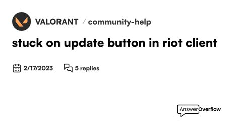 Stuck On Update Button In Riot Client Valorant