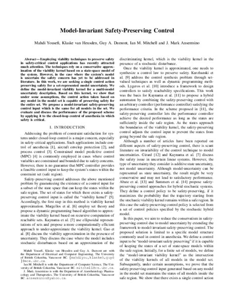 pdf model invariant safety preserving control guy dumont