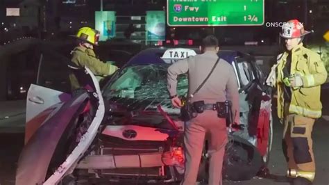 Suspect Arrested In Wrong Way Crash On 110 Freeway That Left Taxi