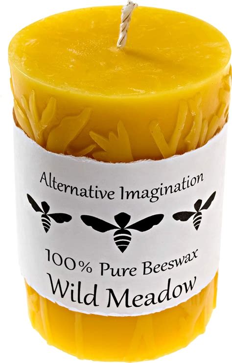 Alternative Imagination Vela De Pilar De Cera De Abeja 100 Pura 3 X 4