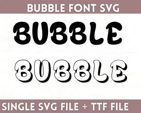 Groovy Bubble Font Boho Cartoon Letters Digital Download Etsy