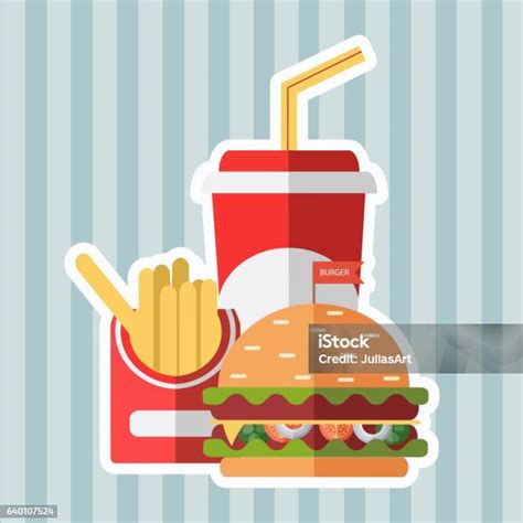 Fast Food Vector A Group Of Friendly Fast Food Meals向量圖形及更多午餐圖片 Istock