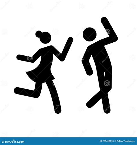 Symbol Piktogramm Walzer Tango Tanzende Mann Und Frau Vektor