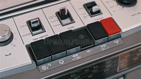 Pressing Play On A Vintage Audio Cassette Player Stock Video Video Of Press Panel 355441037