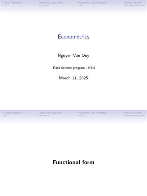 chapter 4 functional form pdf linear regression regression analysis