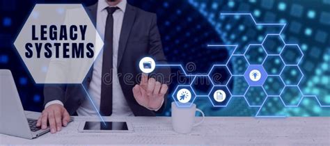 Handwriting Text Legacy Systems Business Concept Old Method Technology Computer System Or