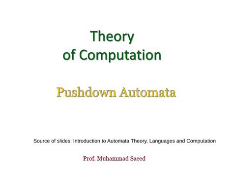 PDF Source Of Slides Introduction To Automata Theory Profmsaeed Org Wp Content Uploads