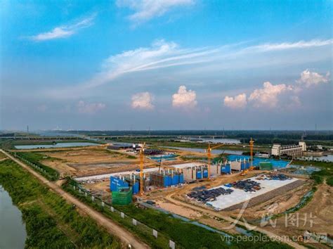 江苏淮安：淮河入海水道二期工程首级枢纽和“总开关”二河枢纽建设进展顺利 人民图片网
