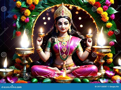 Lakshmi Puja In Diwali Is A Hindu Occasion Generative Ai Stock