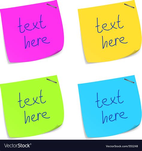 Sticky Memo Notes Royalty Free Vector Image VectorStock