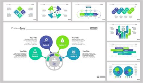 Free Vector Eight Workflow Slide Templates Set