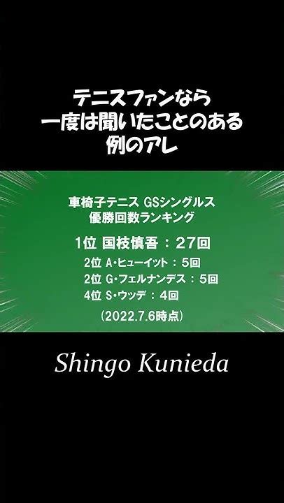 フェデラー「日本にはクニエダがいるじゃないか」shorts Youtube