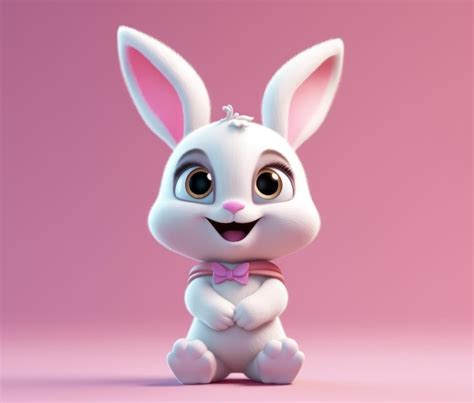 Premium Ai Image A Cartoon Bunny With A Bow Tie On