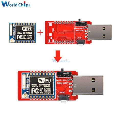 Ch340 Ch340g Usb To Esp8266 Esp 07 Wi Fi Module Built In Antenna To Ttl Driver Module Ch340g In