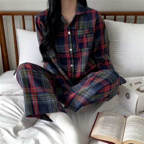 2size 루돌프 피치기모 타탄 체크 집들이 커플 홈웨어 파자마 잠옷