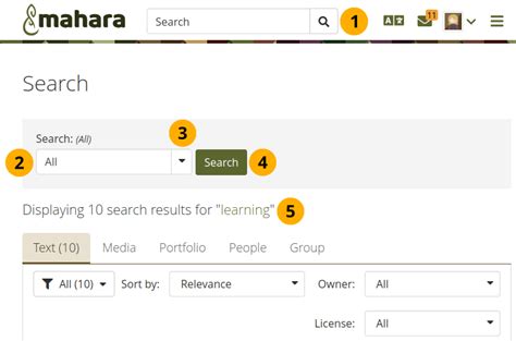 10 Full Text Search Mahara 20 10 Manual