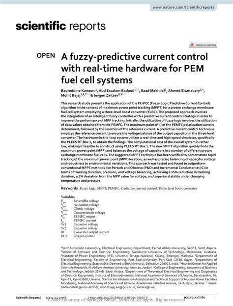 Pdf A Fuzzy Predictive Current Control With Real Time Hardware For Pem Fuel Cell Systems
