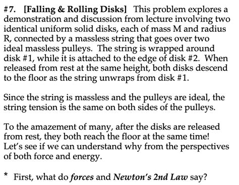 solved 7 [falling and rolling disks] ﻿this problem