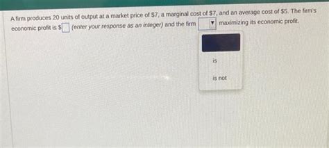 solved a firm produces 20 units of output at a market price