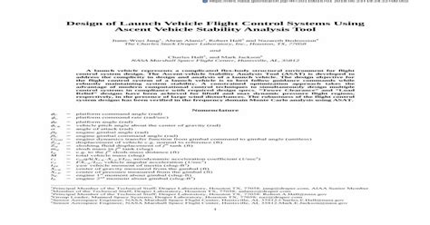 pdf design of launch vehicle flight control systems using · pdf